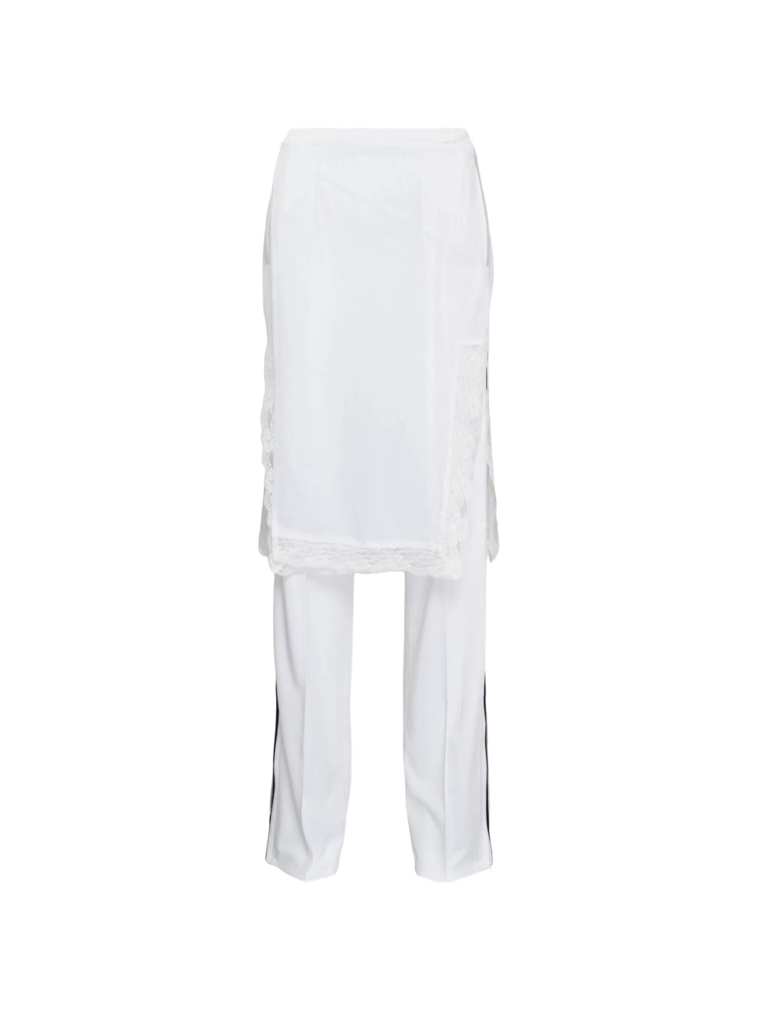 Брюки pushBUTTON Lace-trim trousers, размер 42, white — фото 1