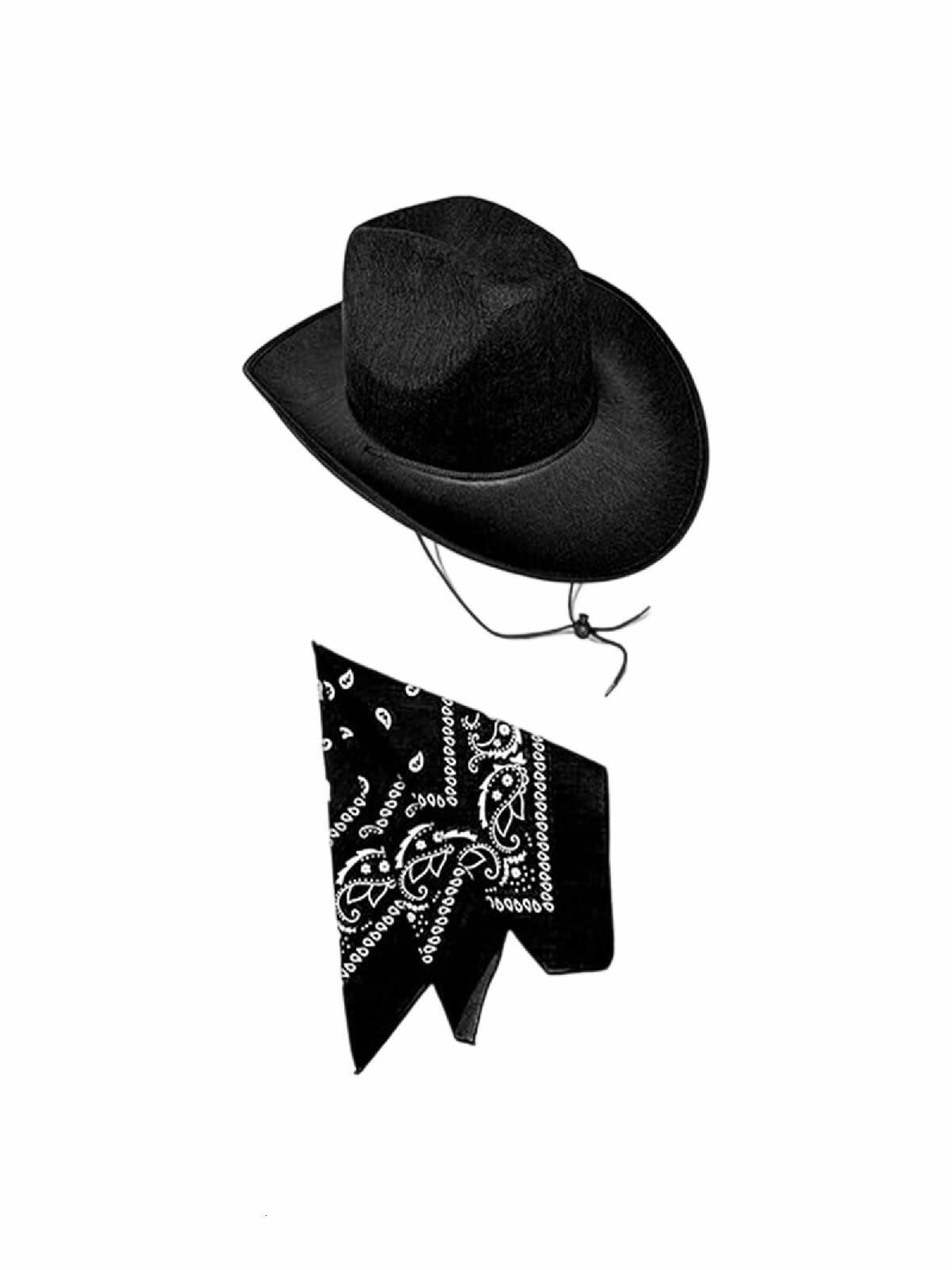 Современный набор аксессуаров для ковбойского костюма на праздники, Черный