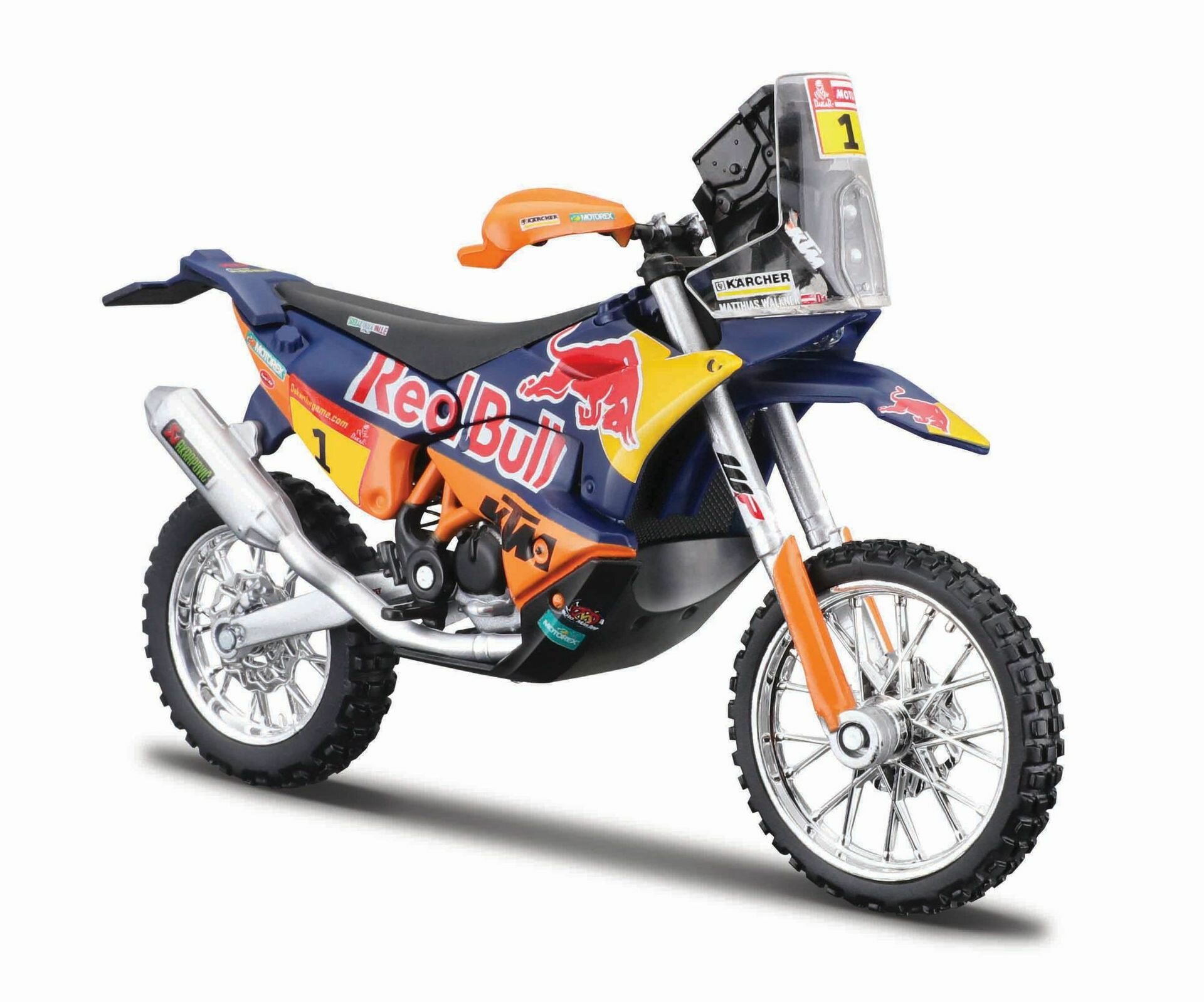 Машинки металлические Bburago 1:18 51086 Red Bull KTM 450 Rally (#1 Дакар Rally)