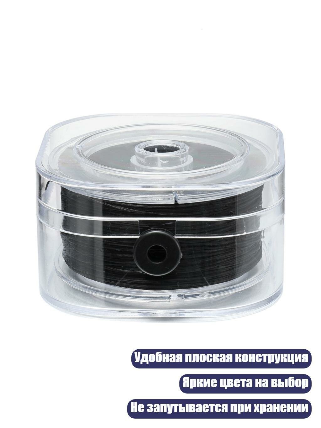 Прочный плоский шнур для бисера, браслетов, ожерелий, Черный