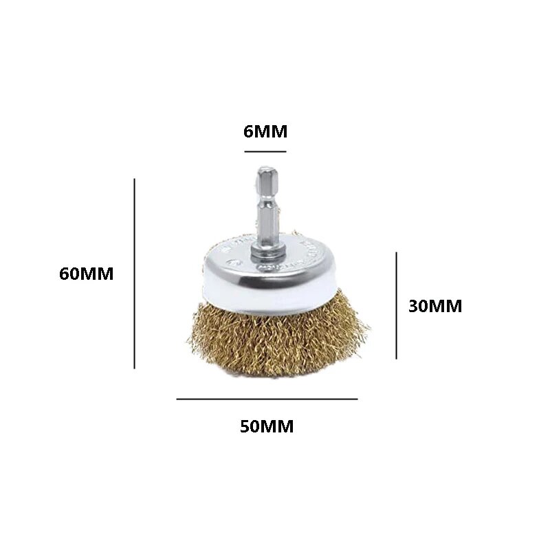 50 мм/60 мм/75 мм стальная проволочная щетка с латунным покрытием, щетки для колес, дрель, вращающиеся инструменты, щетка для полировки удаления ржавчины с металла