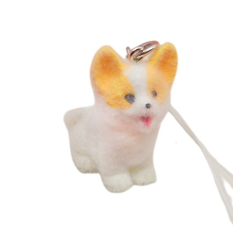 Плюшевый зверёк на ключах, из смолы, Форма корги