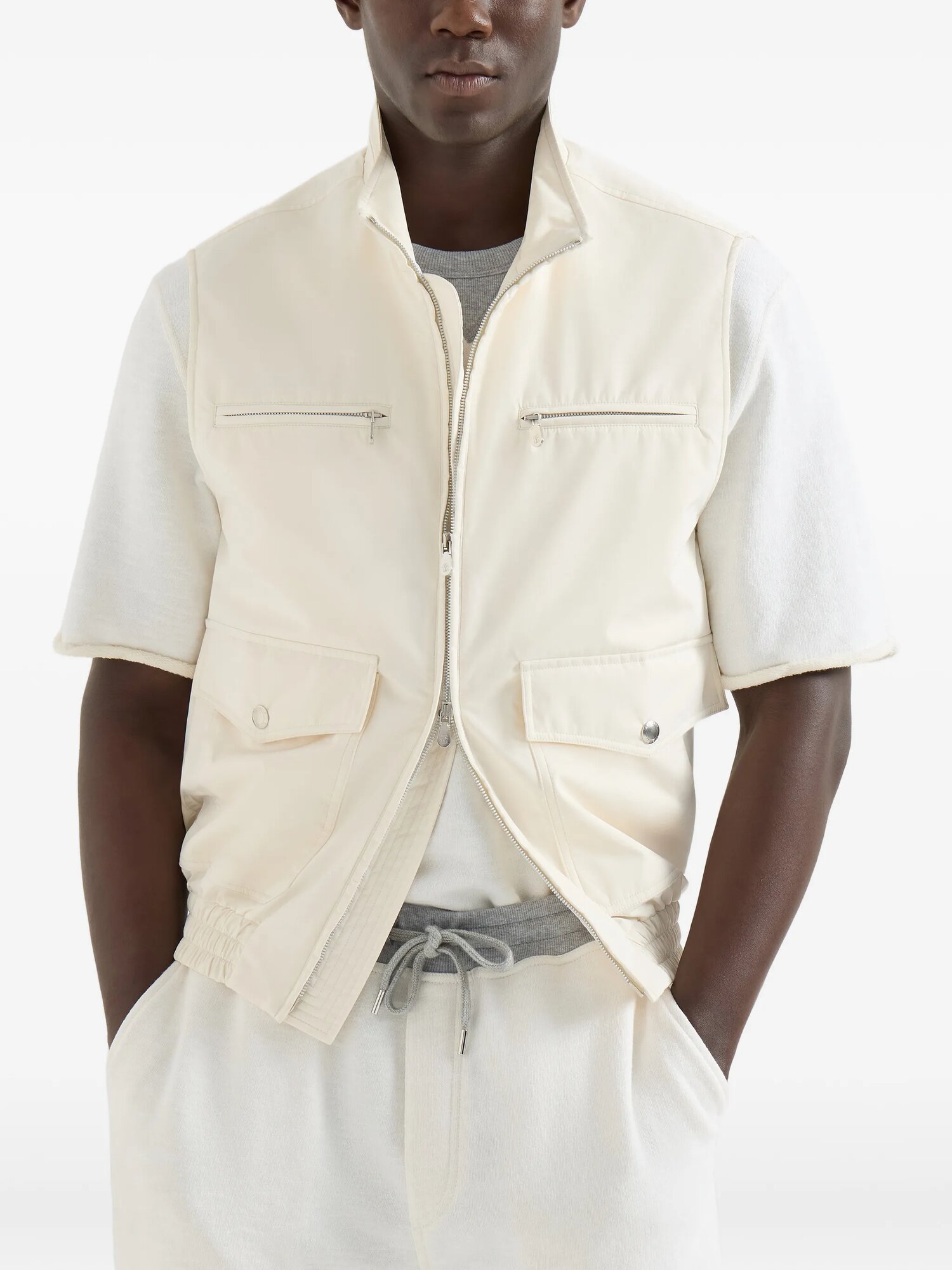 Жилет BRUNELLO CUCINELLI Bonded padded gilet, размер 50, разноцветный — фото 1