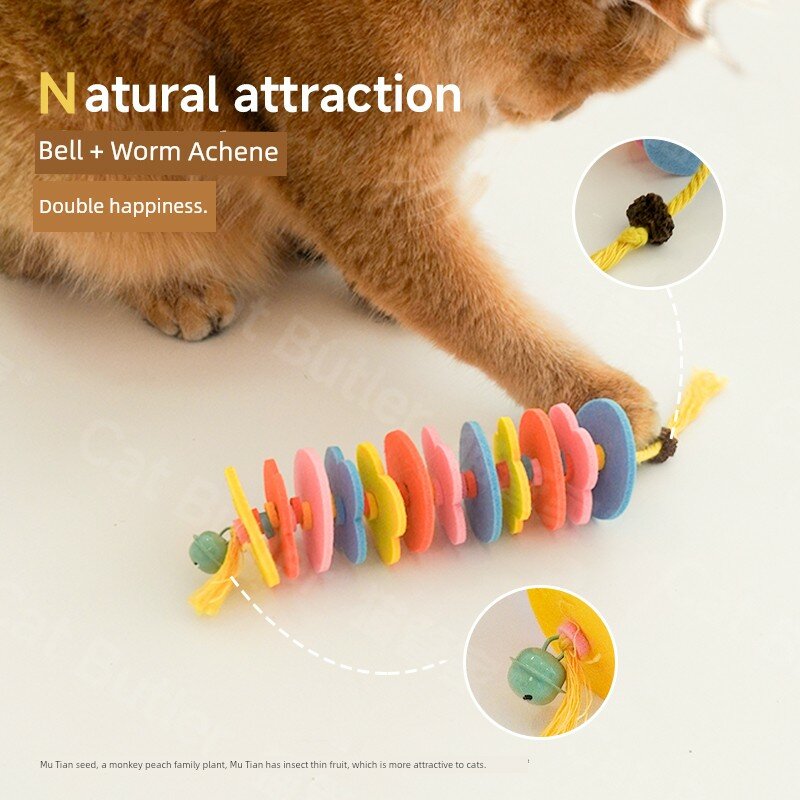 Игрушка для котят Cat Butler: веревка для прорезывания зубов, со звуком, прочная, жевательная, для самостоятельных игр