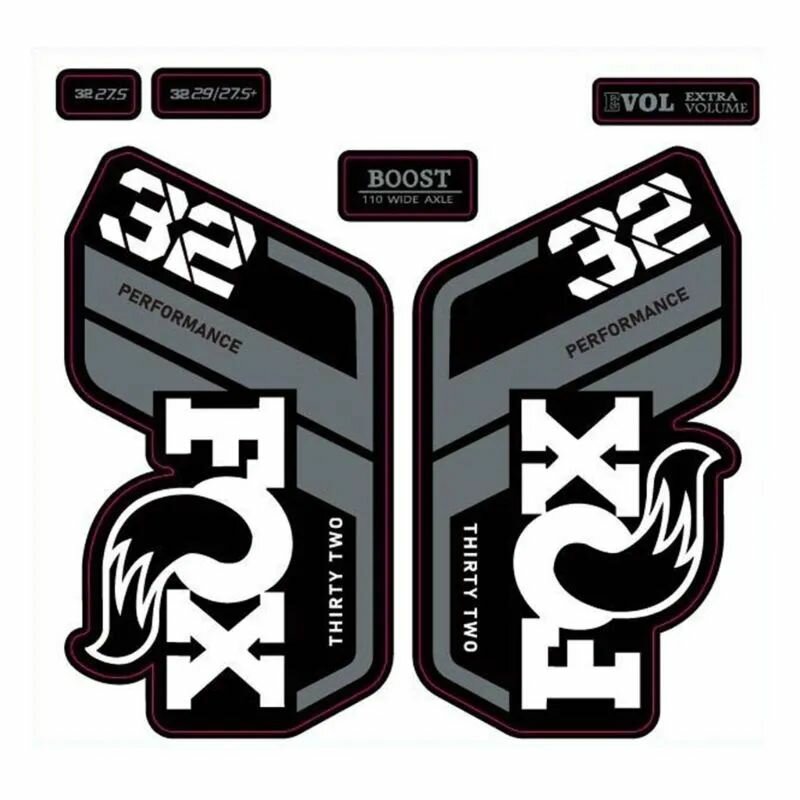 Наклейка на переднюю вилку велосипеда-fox32-1