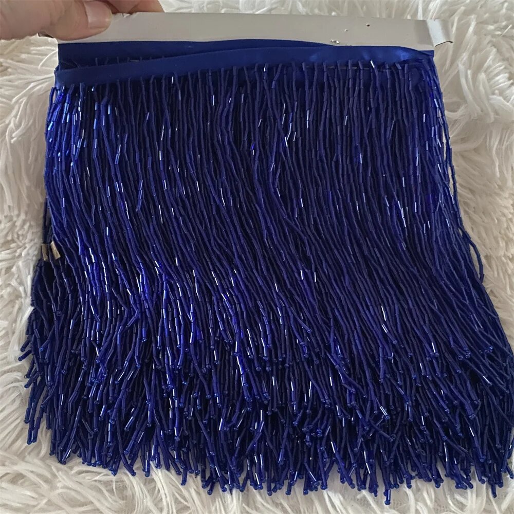 Бисерная бахрома 5 ярдов Темно-синий, royal blue