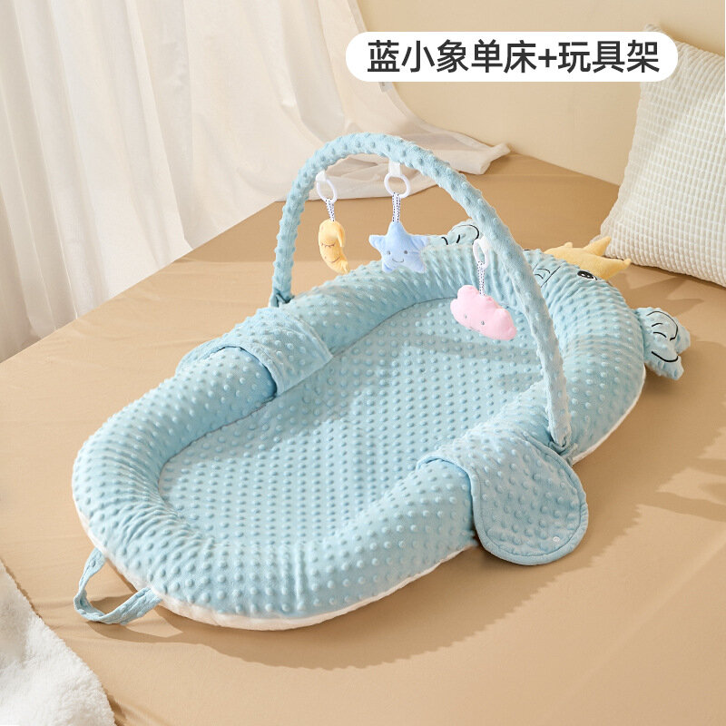 Детская кроватка-трансформер с защитой от давления для новорожденных, складной наклон для безопасного сна, матрас с наклоном класса А.