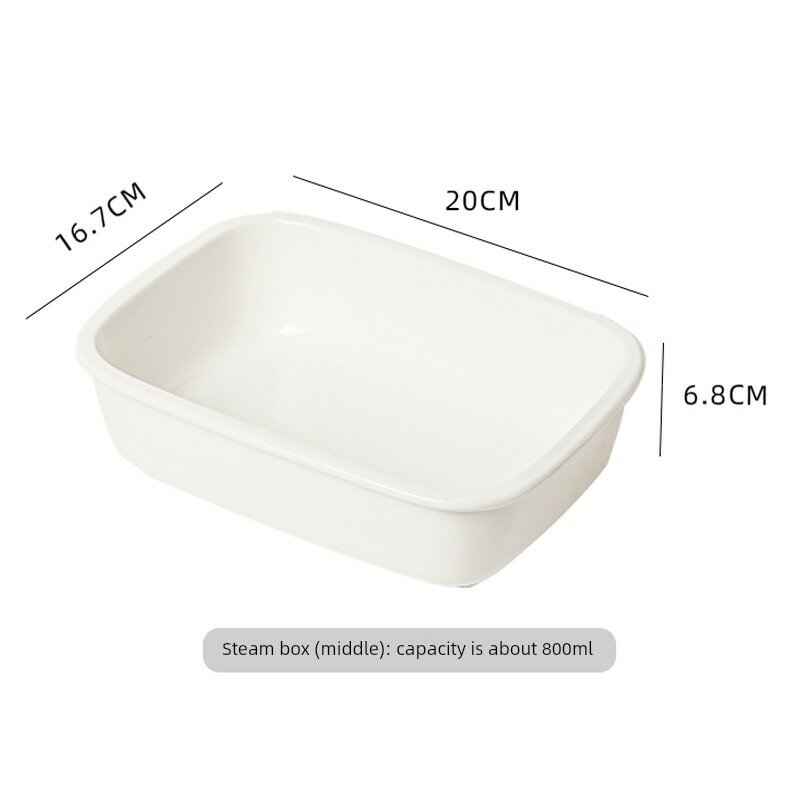 Прямоугольная чаша для пара среднего размера, безопасная для микроволновки, белая керамическая посуда для риса и