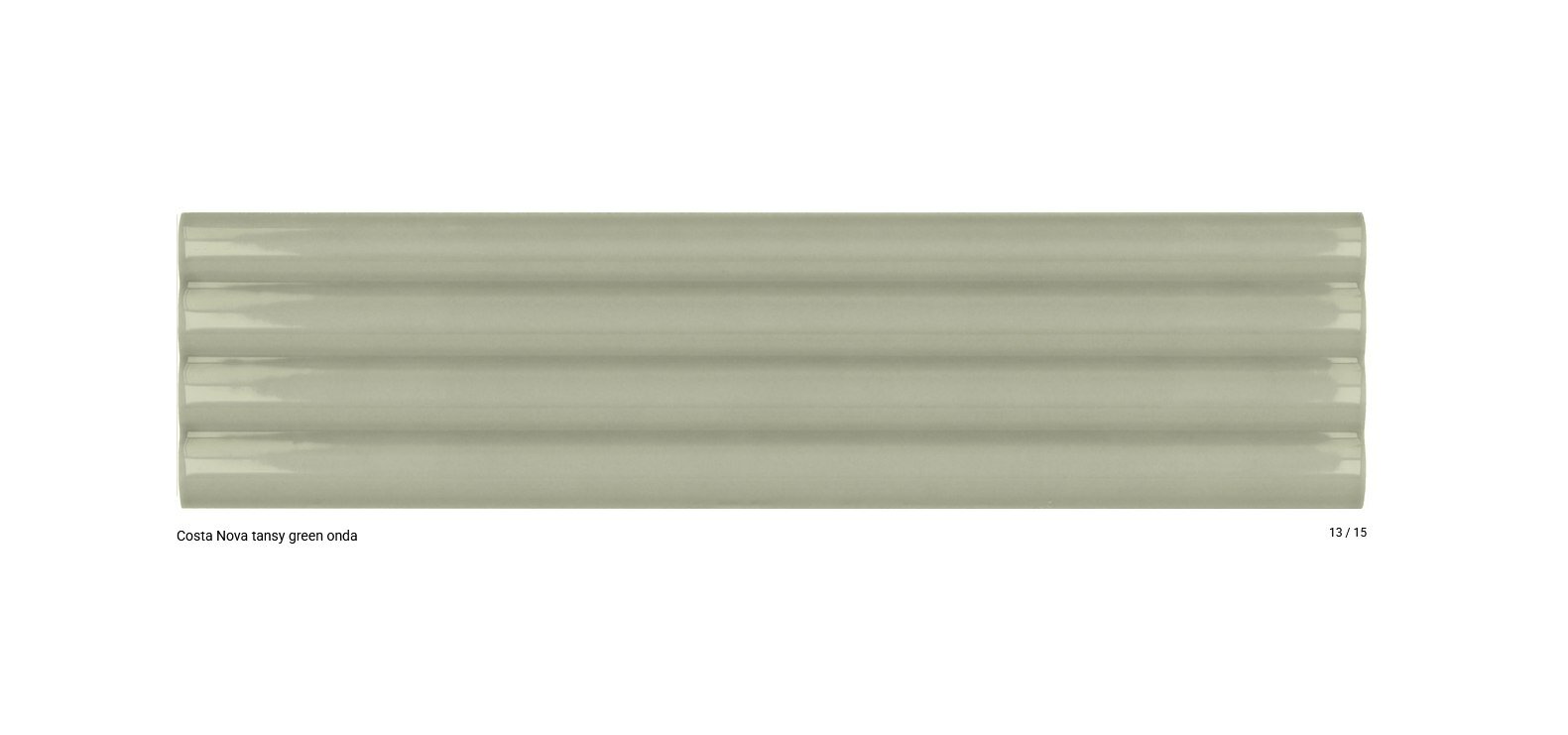 Плитка Equipe COSTA NOVA ONDA TANSY GREEN Glossy 5x20см, 42шт (цена за 1 уп-0.42м2)