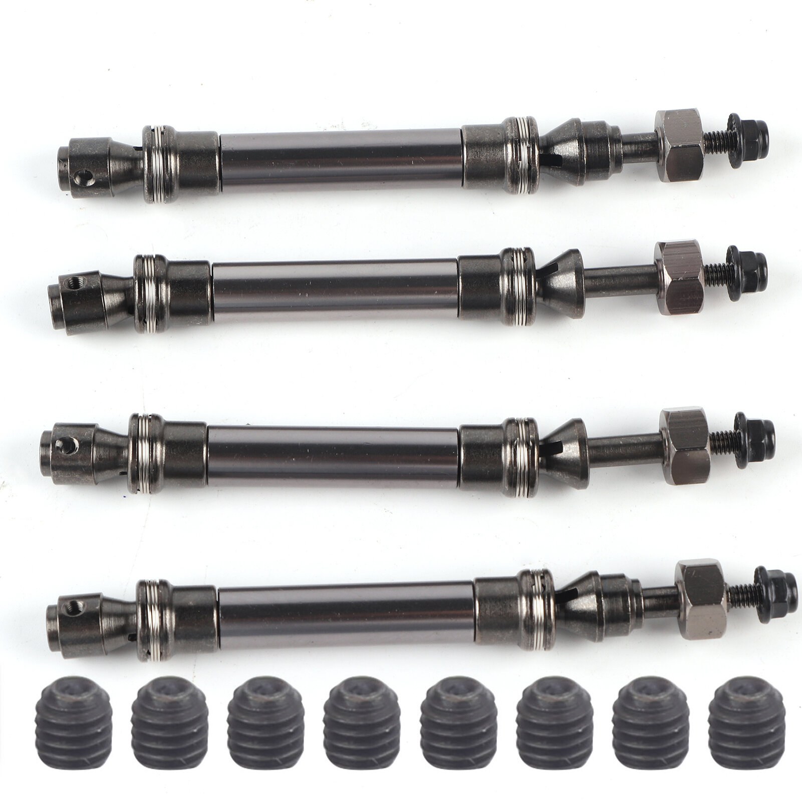 4pcs CVD передний задний вал с валом металлический трансмиссионный ось для Traxxas Slash 4x4 1/10 RC Cartitanium