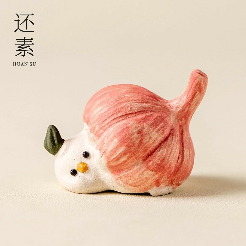 Домашнее использование оригинального минерального фиолетового глиняного чая с чесноком, украшение для домашних животных, ручная работа, маленький чесночный птичий чай, милое декоративное изделие