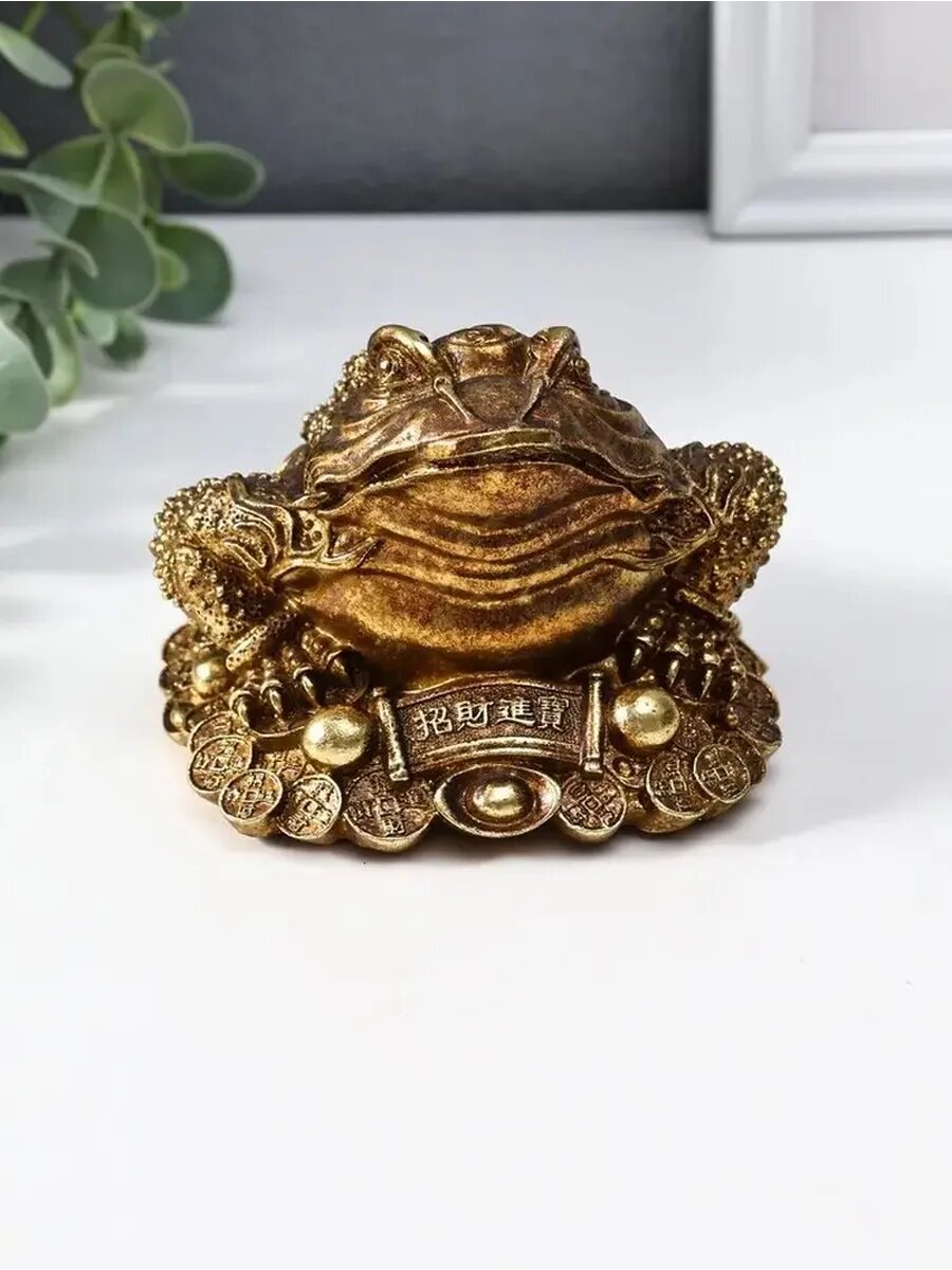 Денежная жаба с монетой — символ богатства