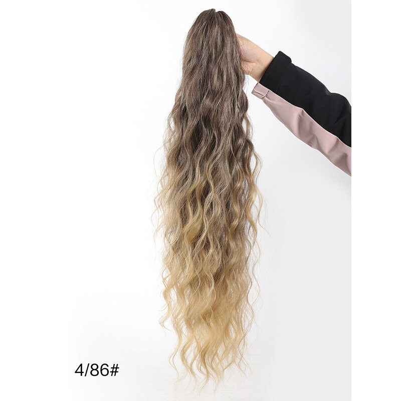 Женская парик с хвостиком в европейском и американском стиле, кудрявый, пушистый, с большим зажимом для хвоста, наращивание волос, хвостик 26inch