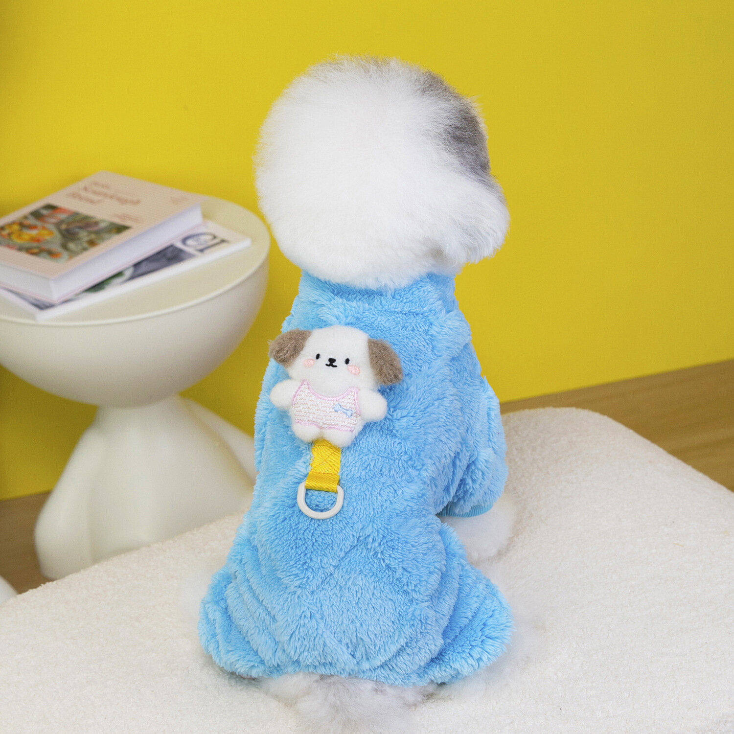 Теплая осенне-зимняя флисовая одежда для собак с четырьмя лапами, тип поводка Тедди, Бишон, 25 маленьких собак, мягкий флис с четырьмя лапами