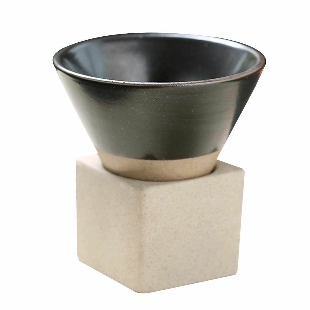 Керамическая коническая кружка для кофе 100мл, Черный