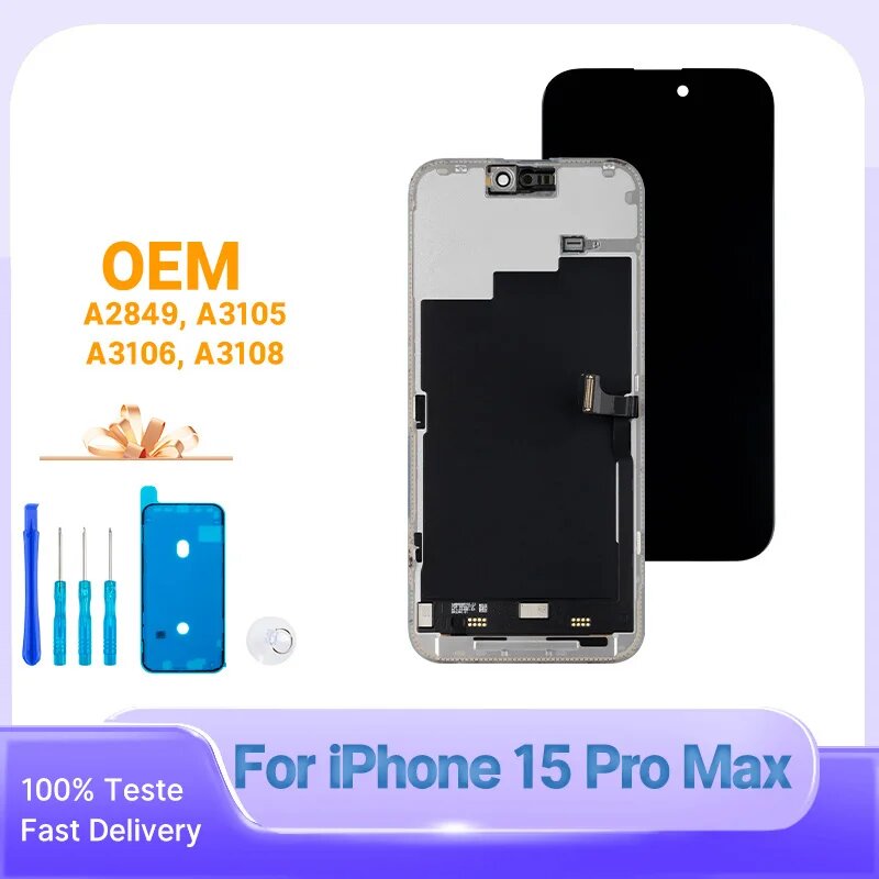 AMOLED для iPhone 15 Pro Max, сенсорный ЖК-экран для iPhone 15 Pro Max, ЖК-дисплей, новый преобразователь экрана в сборе, замена A2849 15 Pro Max INCELL