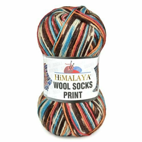 Пряжа Himalaya Wool Socks print S54-01 ( 1 моток, 100г/400м)