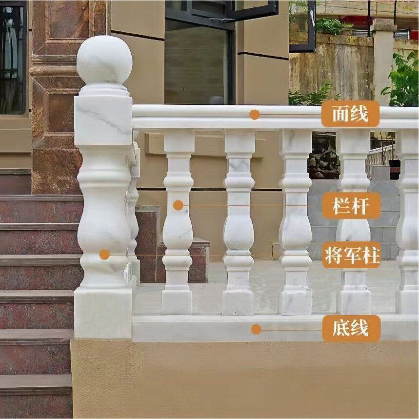 Мраморный балюстрада Гуанси белый балкон вилла лестничная перила ваза римская колонна ограждение каменная колонна каменный поручень
