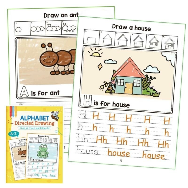 Рабочая тетрадь для письма и раскрашивания для детей, Каракули