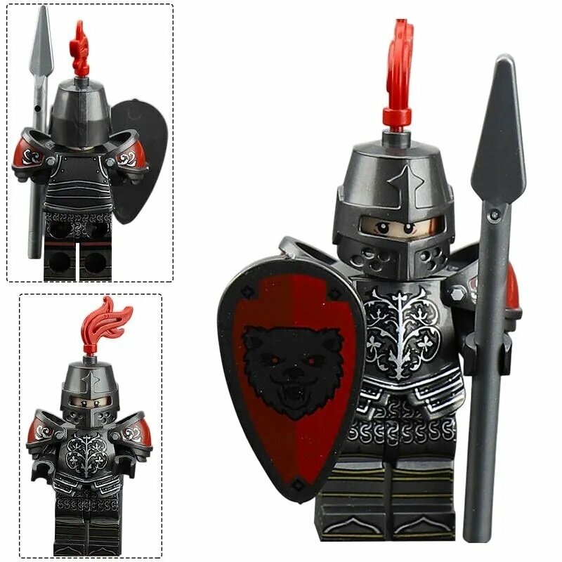 Средневековый рыцарь сборная модель Black Hawk Knight minifigure Dragon Knight строительные блоки игрушка для детей/VP126