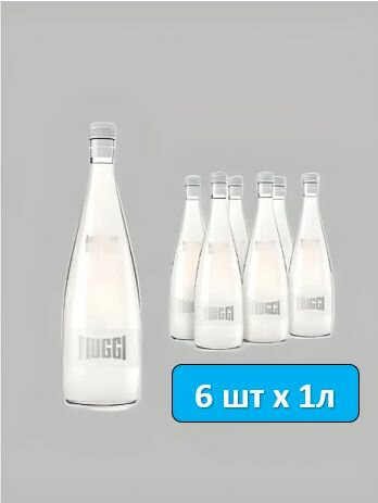 Acqua Di Fiuggi Frizzante(фьюджи)- природная минеральная вода без газа 1л, стекло, упаковка 6 штук