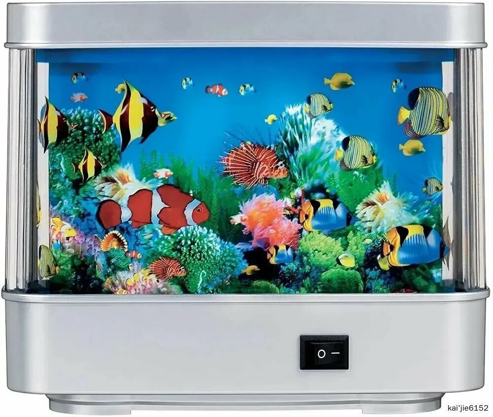 Светильник-ночник Аквариум с движением рыбок размер 30cm