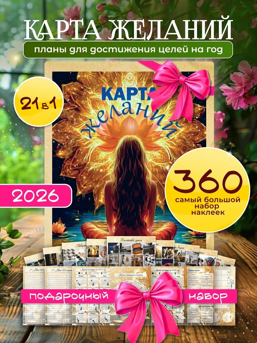 Карта желаний 2026 2027 женская набор подарок подруге девушке маме на день рождения, 8 марта и 14 февраля