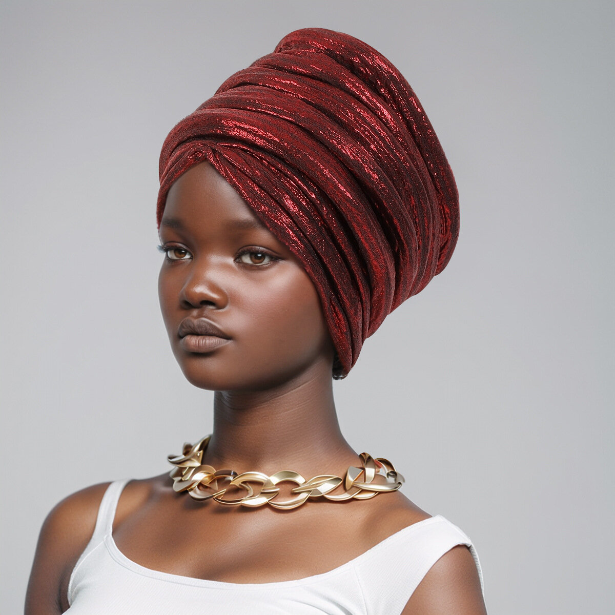 DIY Тюрбан Африканский Золотая Печать Спонж