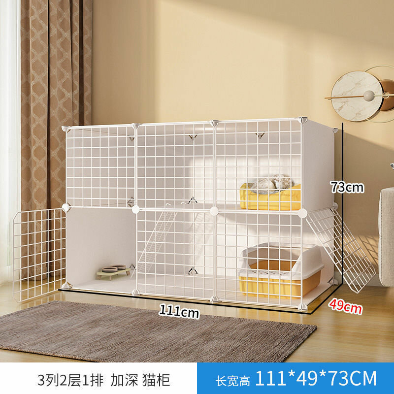 Клетка для кошек для домашнего использования, кошачья вилла с туалетом, очень просторная клетка для домашних животных, трехъярусная клетка для кошек, кошачье гнездо