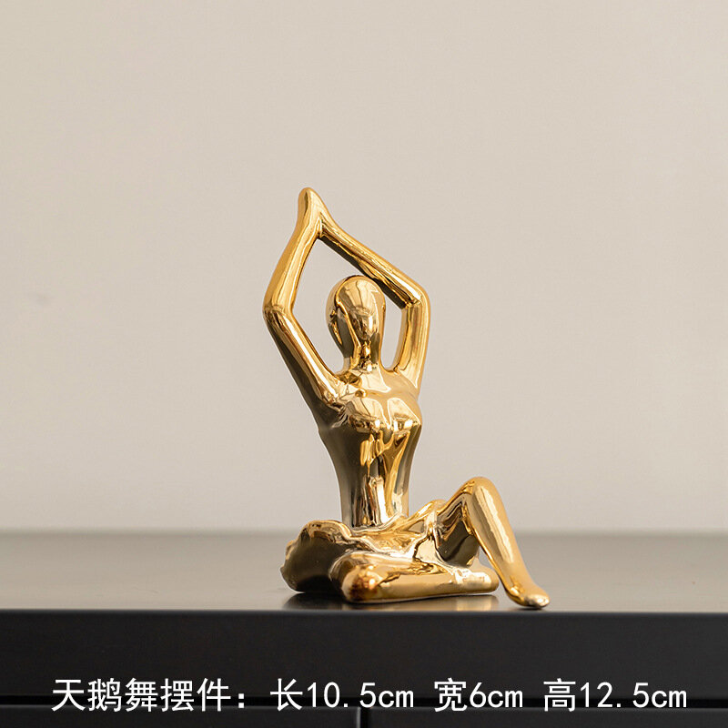 Креативное золотое украшение в виде балерины для гостиной, телевизионного шкафа, прихожей, декора винного шкафа, небольшого украшения для офисного стола