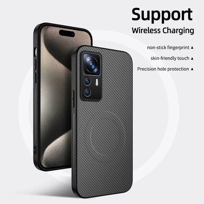 Черный чехол для Xiaomi 12T Pro с беспроводной зарядкой