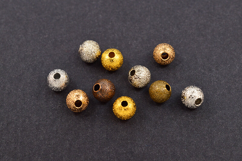 Бусина металлическая с напылением 4мм, отверстие 1мм, ассорти цветов, латунь, 504-021, 10шт