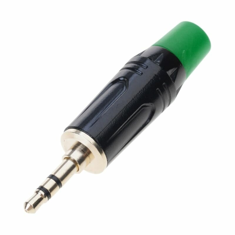 (1 шт.) Позолоченный аудиоразъем 3.5 мм "папа" - зеленый