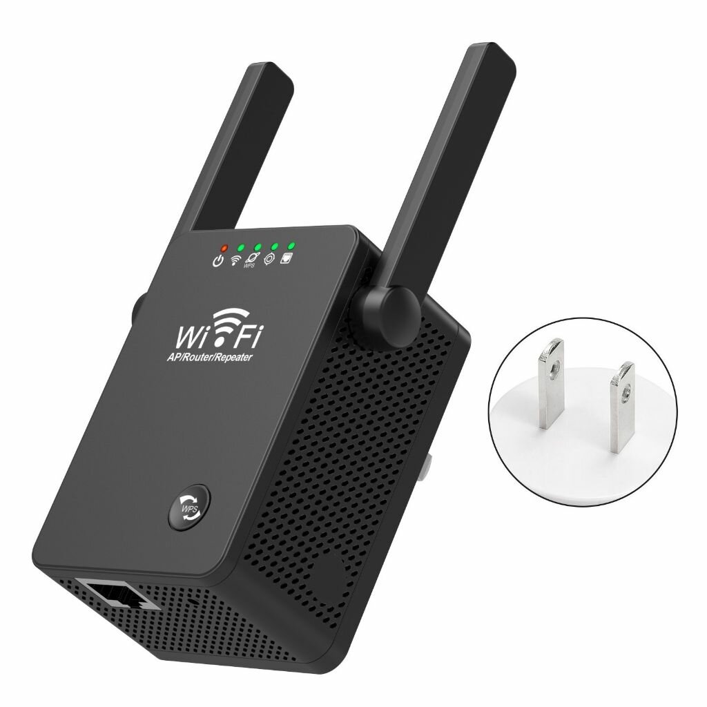 Усилитель беспроводного сигнала wifi с 4 антеннами-черный-Стандарт США, 2 антенны