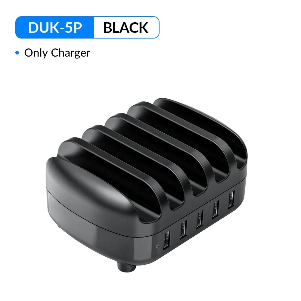 Зарядная станция ORICO DUK-5P Black, 5 портов, US plug