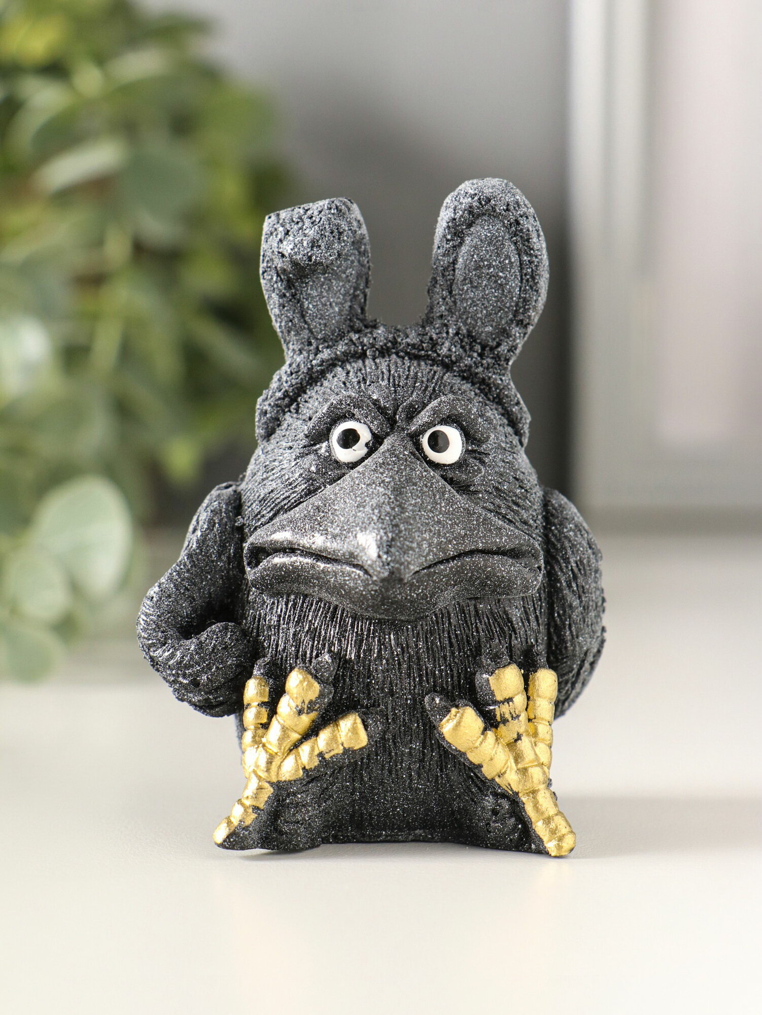 Фигурка "Ворона в шапке", 7.5x5.5x5 см, форма фигуры: ворона, ворон