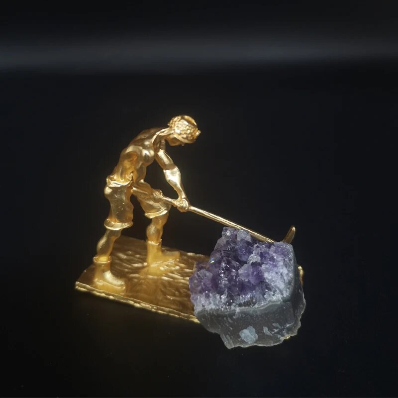 Фигурка шахтер JIUAN с кристаллами F