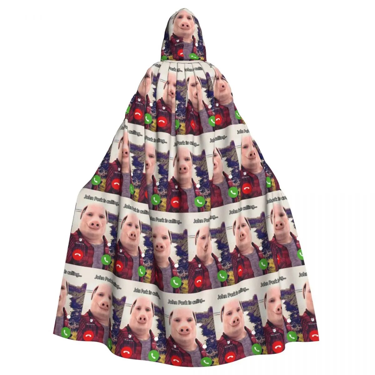 Джон Свинья вызывает отвес на звонок телефон длинный плащ с капюшоном ведьма средневековый костюм косплей накидка Хэллоуин вампир для взрослых унисекс