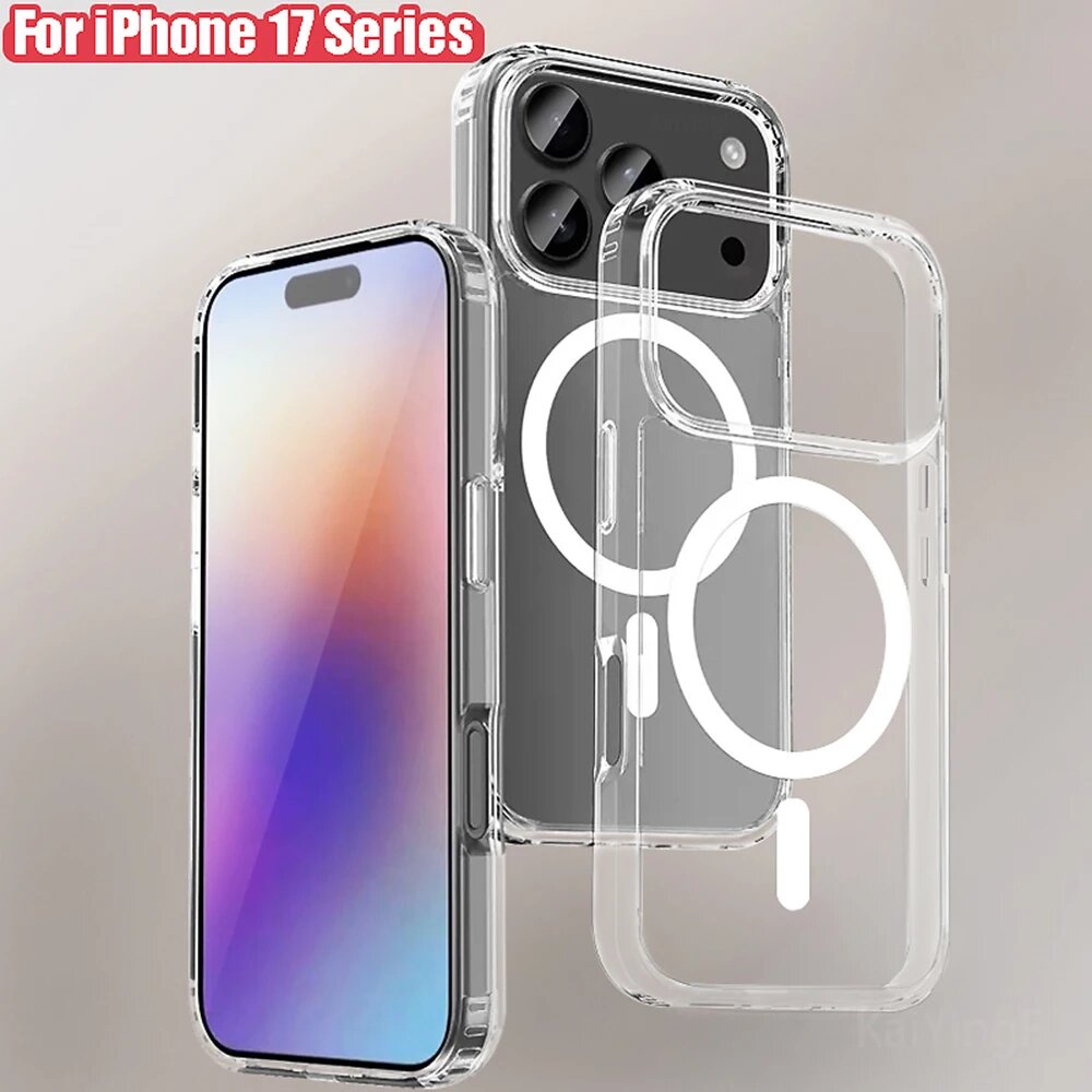 Прозрачный Магнитный Чехол Для Беспроводной Зарядки iPhone 17 Pro Max Air - Задняя Крышка, Совместимая С MagSafe