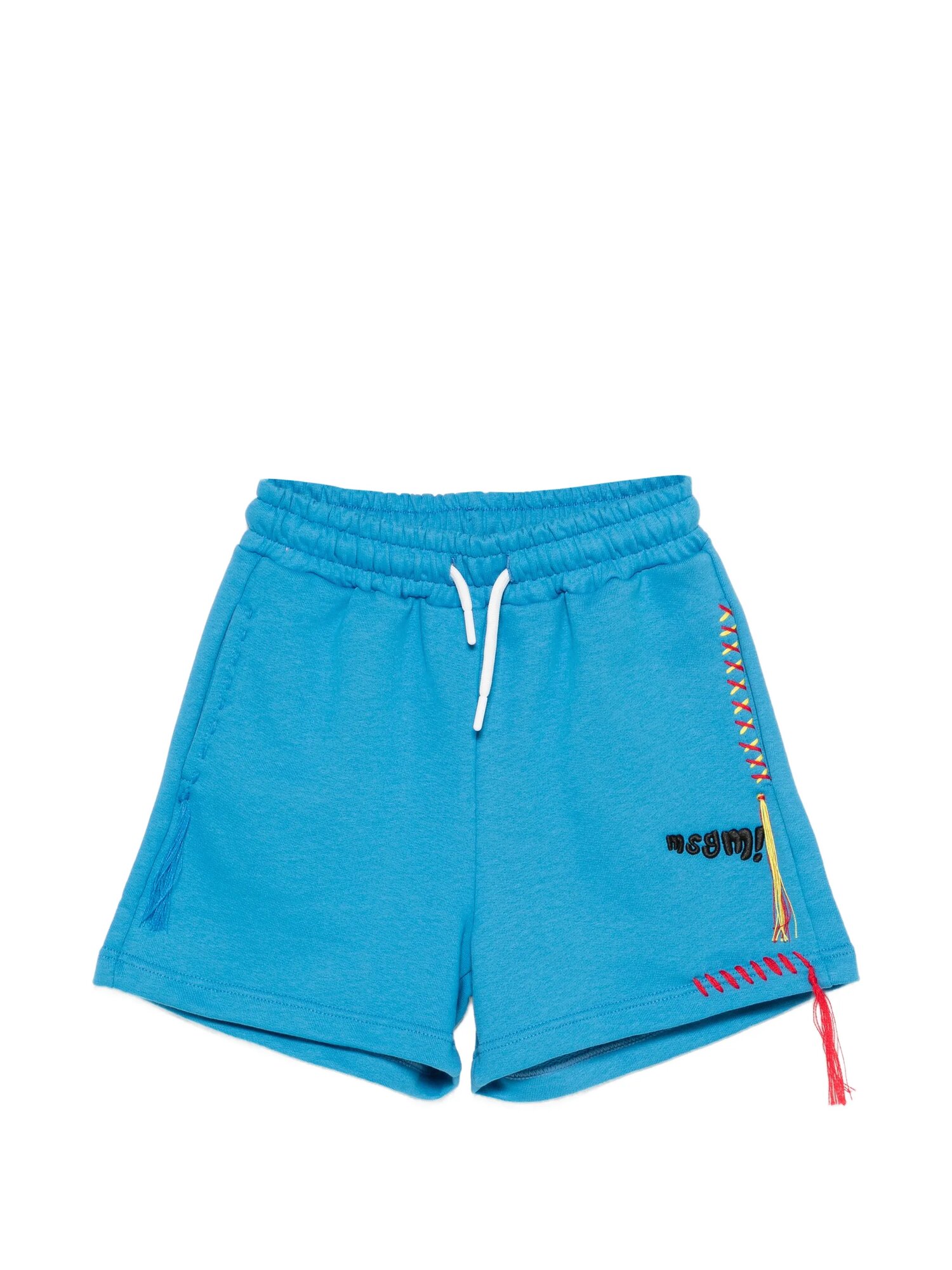 Шорты MSGM Logo-embroidered drawstring shorts, размер 12 лет, синий