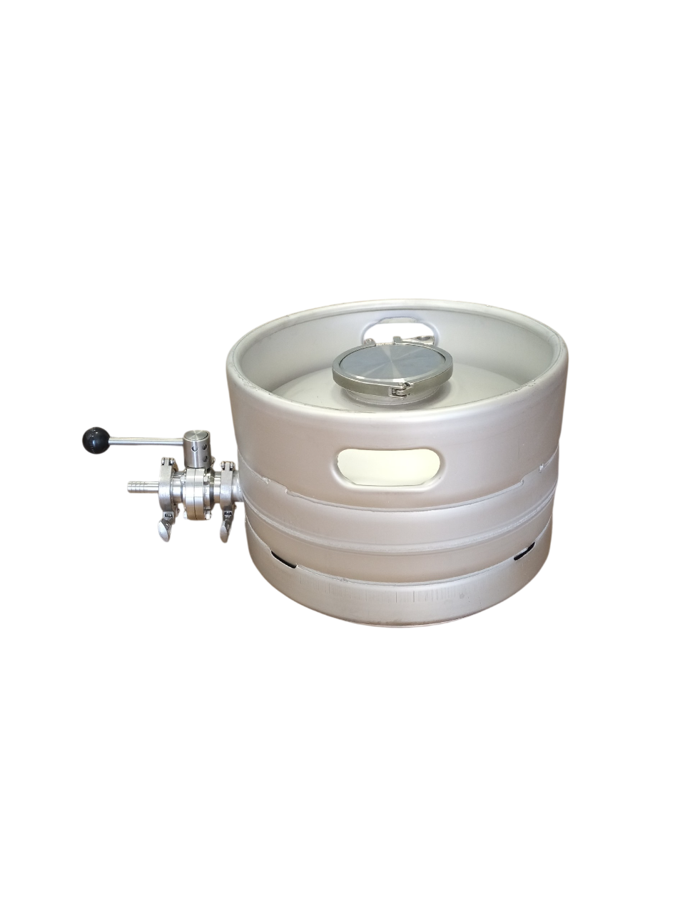 Кег 15 л с краном-бабочкой 1.5 д из нержавеющей стали c крышкой (заглушкой)