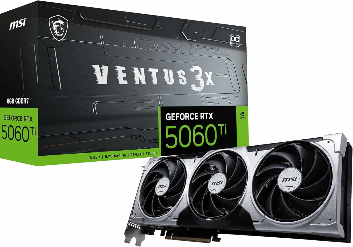 Видеокарта MSI GeForce RTX 5060 Ti Ventus 3X 8GB OC (Retail)