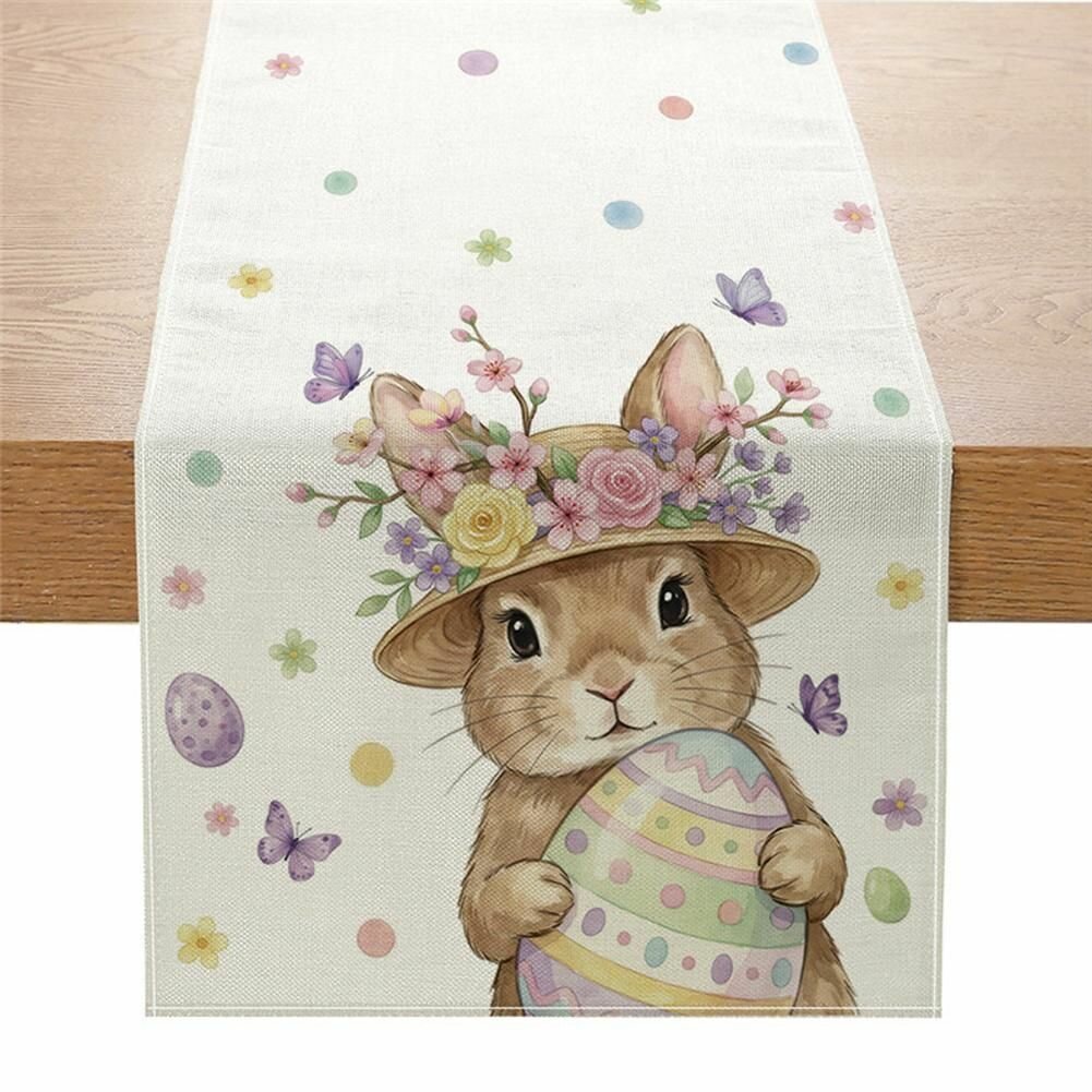 Пасхальная двухслойная скатерть с принтом