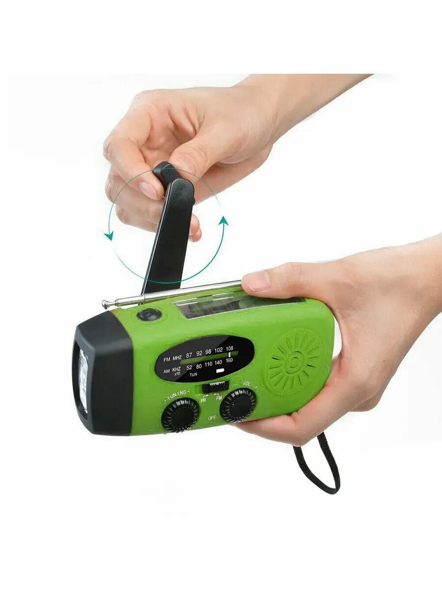 Аварийное радио с ручным приводом, солнечное 6000mAh