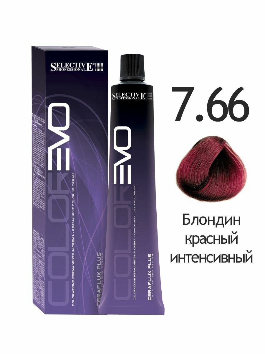 Краска для волос Selective Professional COLOREVO 7.66 блондин красный интенсивный, 100 мл