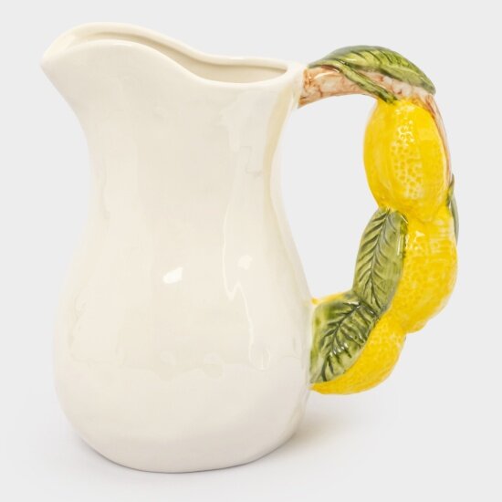 Кувшин Anna Lafarg Limoncello 1,4 л, фарфор, молочный, Лимоны (ANLAF-ARJ-290525-1)