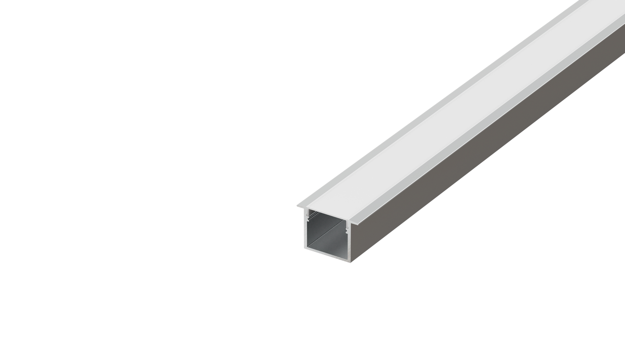 Встраиваемый профиль 30х20,5мм, длина 2 метра, матовый экран, 4 заглушки, 4 крепежа, цвет алюминий, Donel