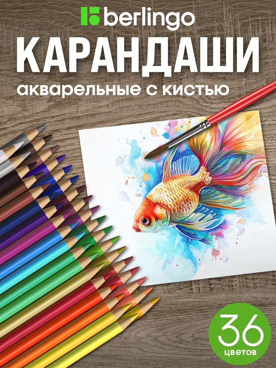 Карандаши цветные для рисования Berlingo мягкие, 36 цветов, для школы