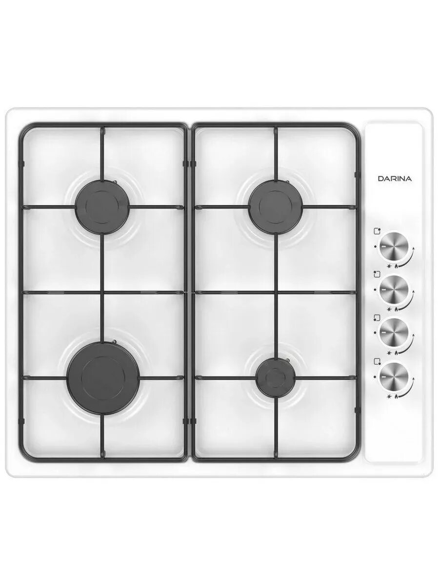 Встраиваемая варочная поверхность DARINA T1 BGM341 белая, нержавеющая сталь, 8 кВт, 4 конфорки