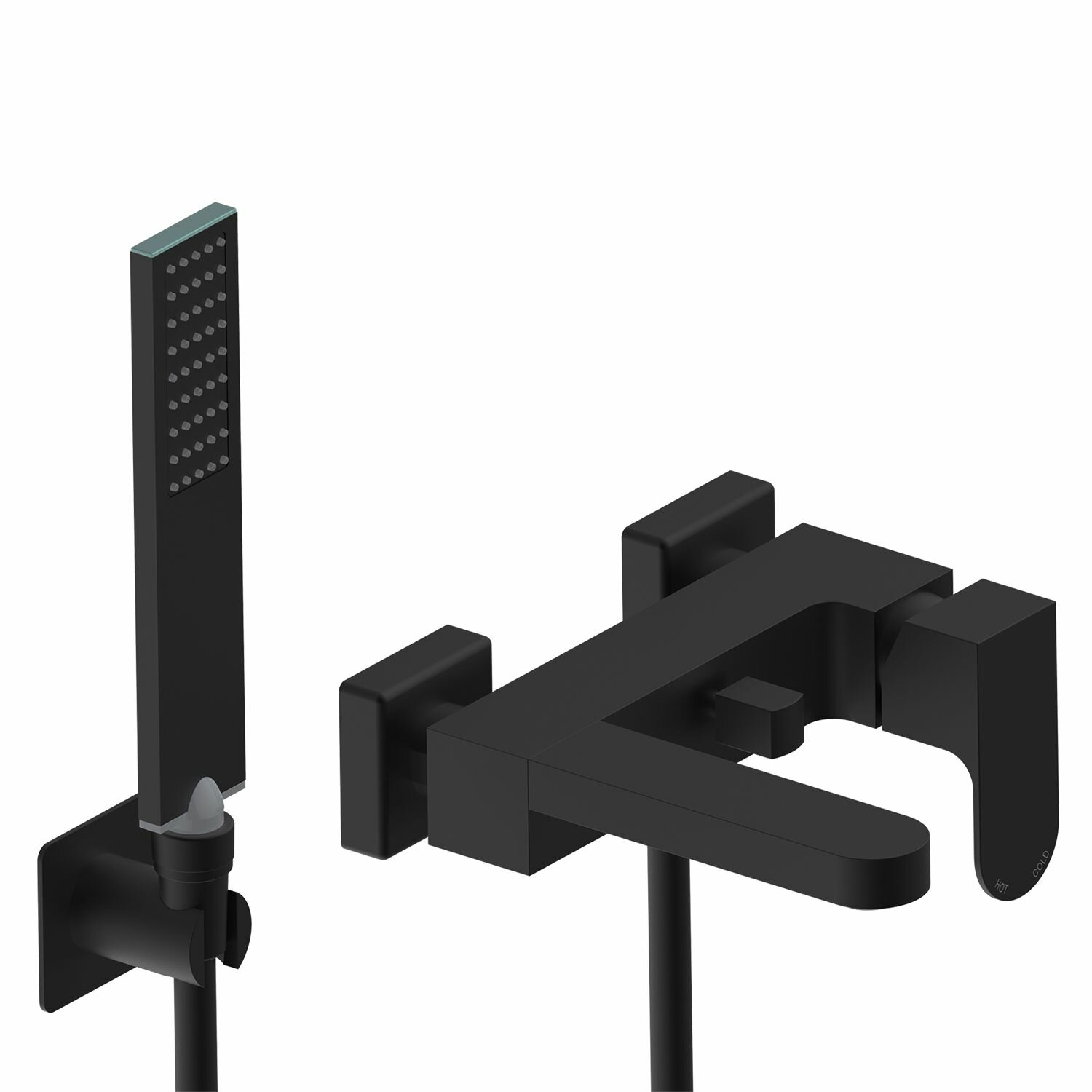 Смеситель для ванны Bossini GILLO с ручным душем, черный матовый (Z00728.073)
